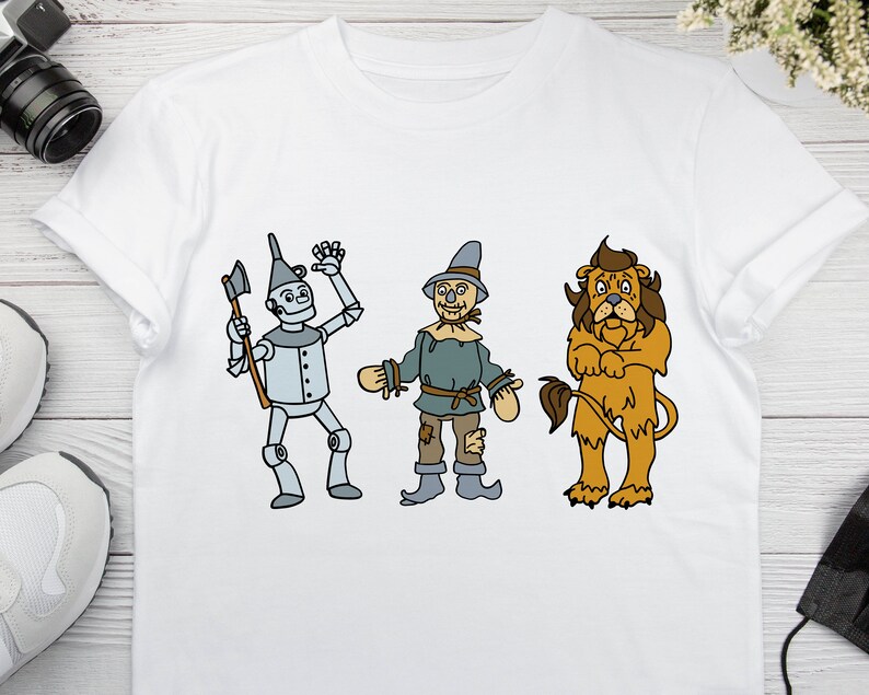 Wizard of Oz Characters SVG: Tin Man, Lion, Scarecrow Clipart (digital ...