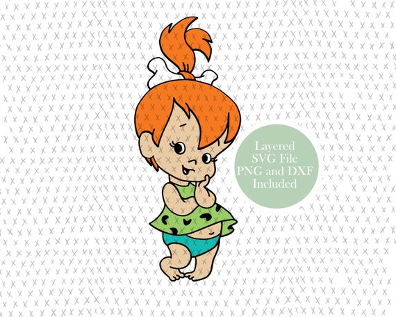 Pebbles From Flintstones SVG Cut File Baby Flintstone SVG Cut File Baby Girl Flintstone Clipart PNG Instant Download Etsy
