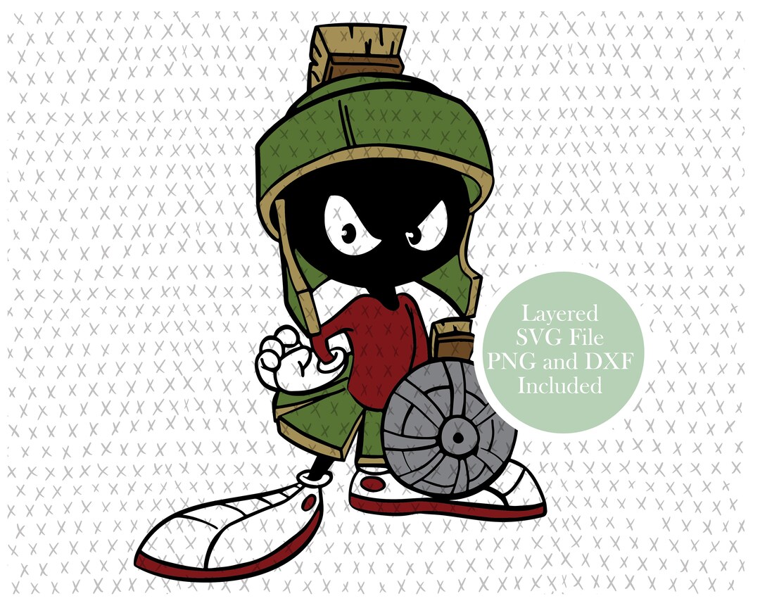 Marvin the Martian Cartoon Character SVG Cut File Alien - Etsy