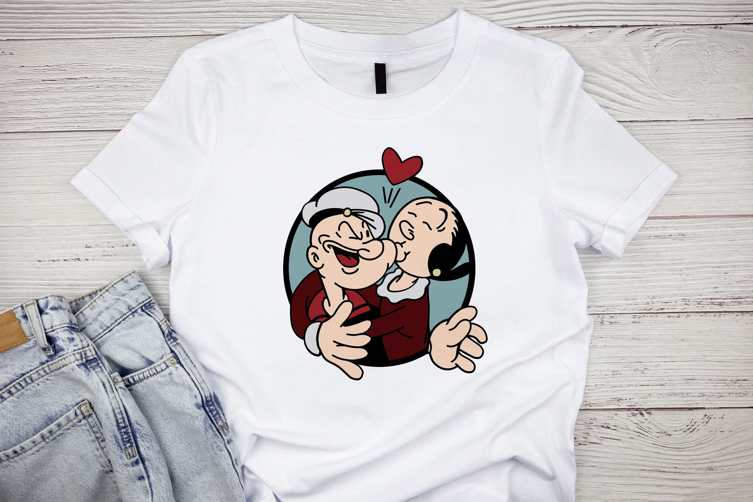 Popeye The Sailorman And Olive Oyl Svg Cut File Vintage Cartoon