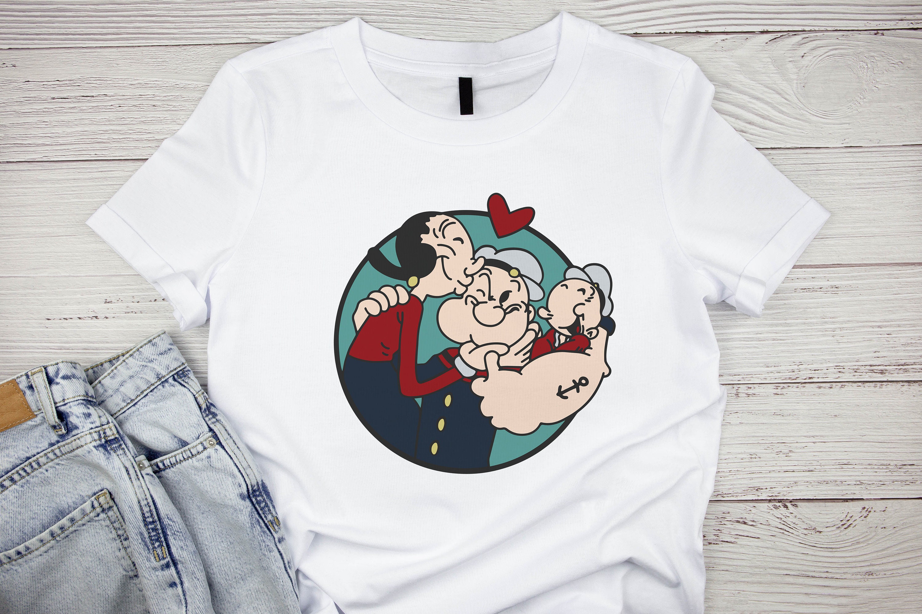 Popeye the Sailorman Family SVG Cut File, Olive Oyl, , Clipart, PNG ...