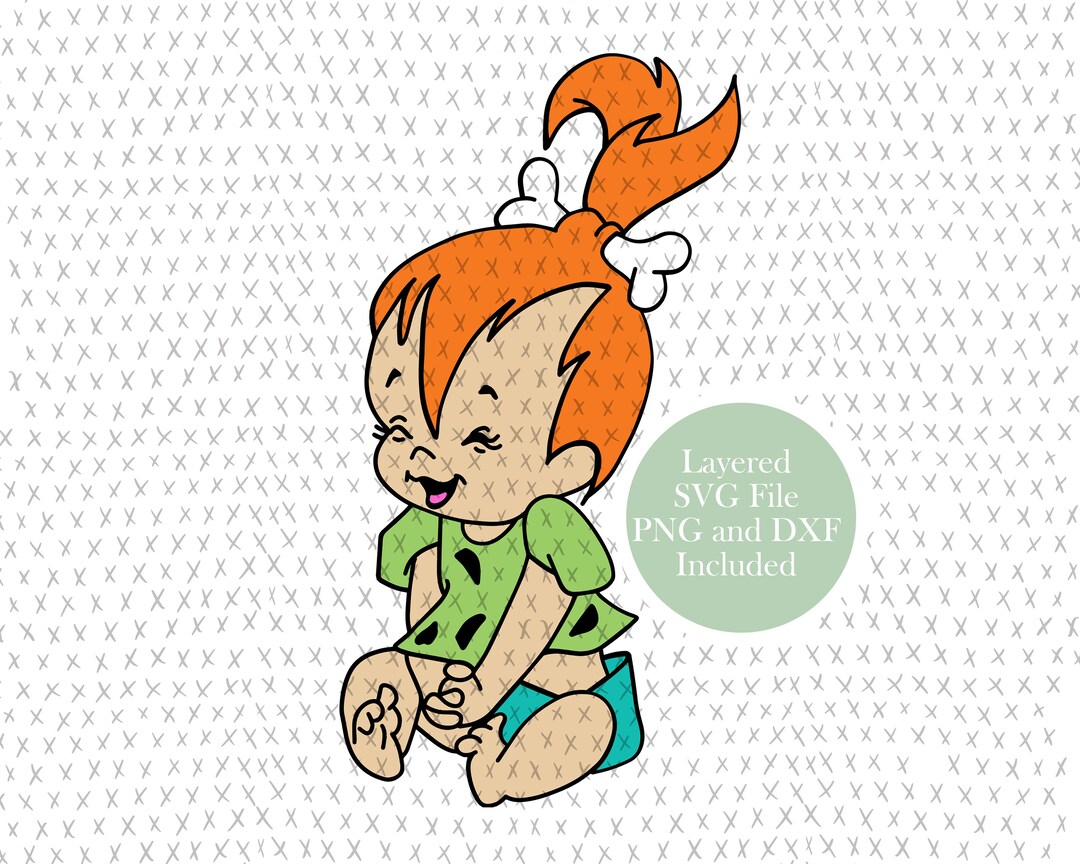Pebbles From Flintstones SVG Cut File Cute Baby Flintstone - Etsy