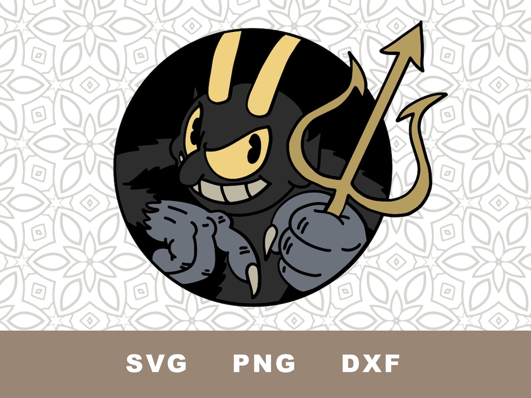 Devil From Cuphead SVG Cut File, Clipart, PNG, Old Scratch, Villain ...