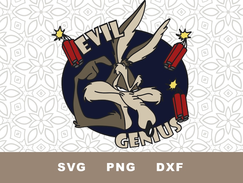Wile E Coyote SVG Cut File, Evil Genius , Clipart, PNG, Instant ...