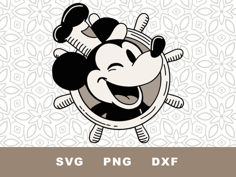 Steamboat Willie SVG Cut File, Vintage Cartoon, Clipart, Retro Mickey ...