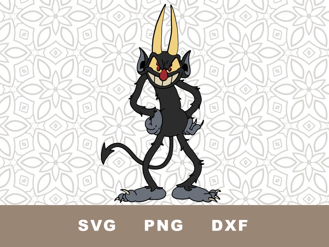 Devil From Cuphead SVG Cut File, Clipart, PNG, Old Scratch, Villain ...