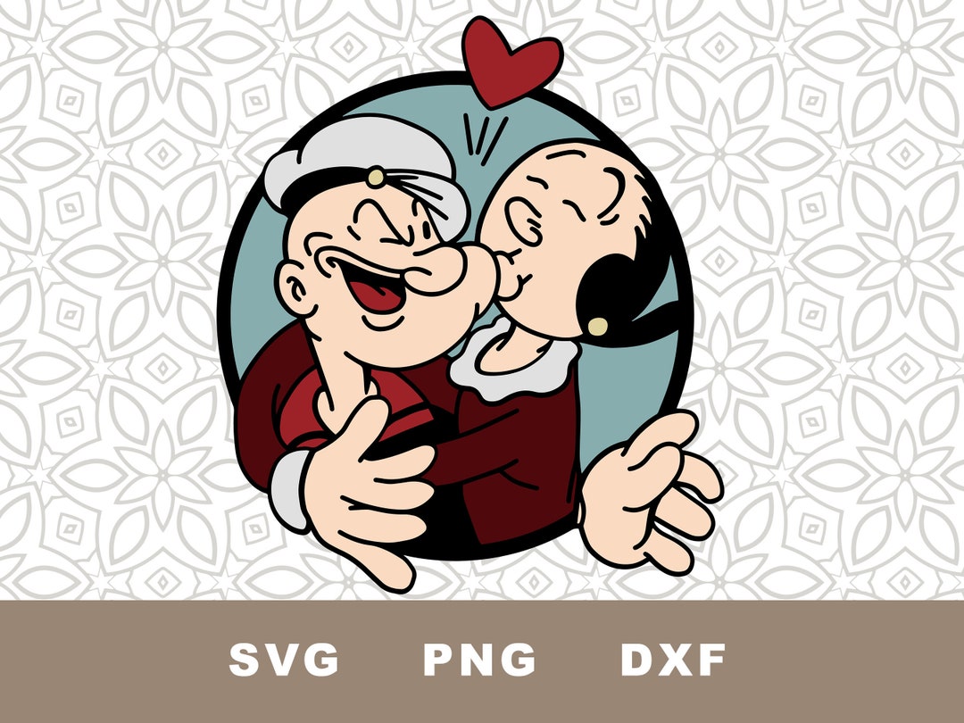 Popeye The Sailorman And Olive Oyl Svg Cut File Vintage Cartoon