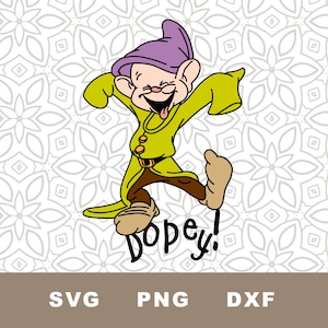 Dopey From Snow White SVG Cut File, Dopey Dwarf, Clipart, PNG, Instant ...