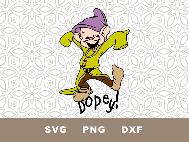 Dopey From Snow White SVG Cut File, Dopey Dwarf, Clipart, PNG, Instant ...