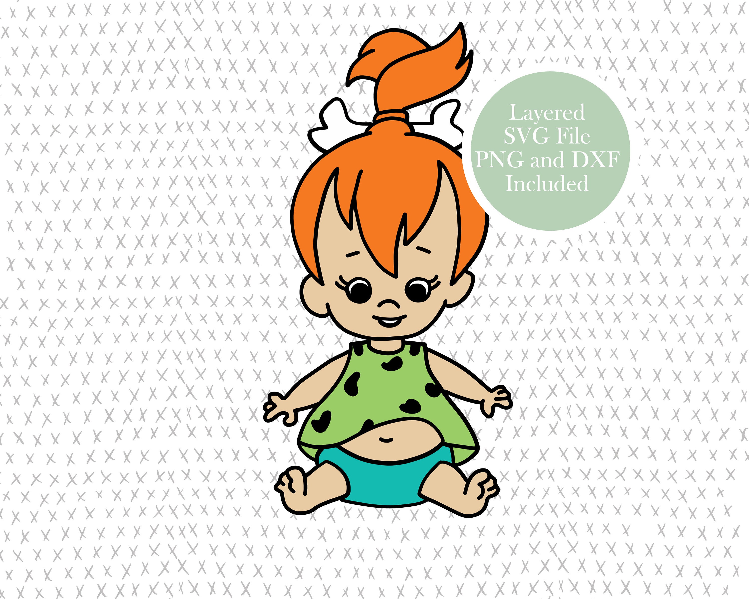 Pebbles From Flintstones SVG Cut File, Baby Flintstone SVG Cut File ...