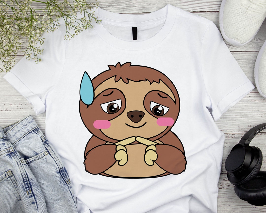 Shy Sloth SVG Cut File SVG Cut File, Clipart, PNG, Instant Download - Etsy
