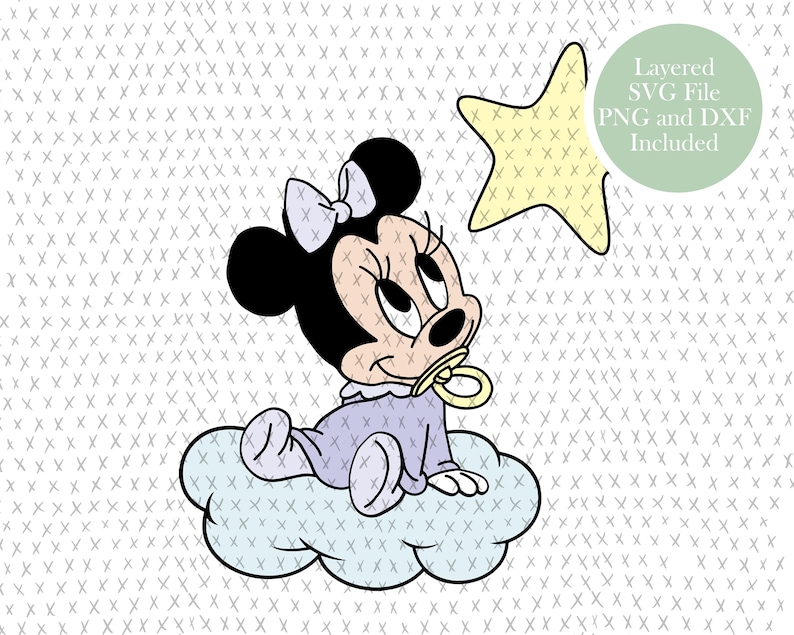 Baby Minnie Mouse SVG Cut File: Party Decor, Clipart (digital Download ...