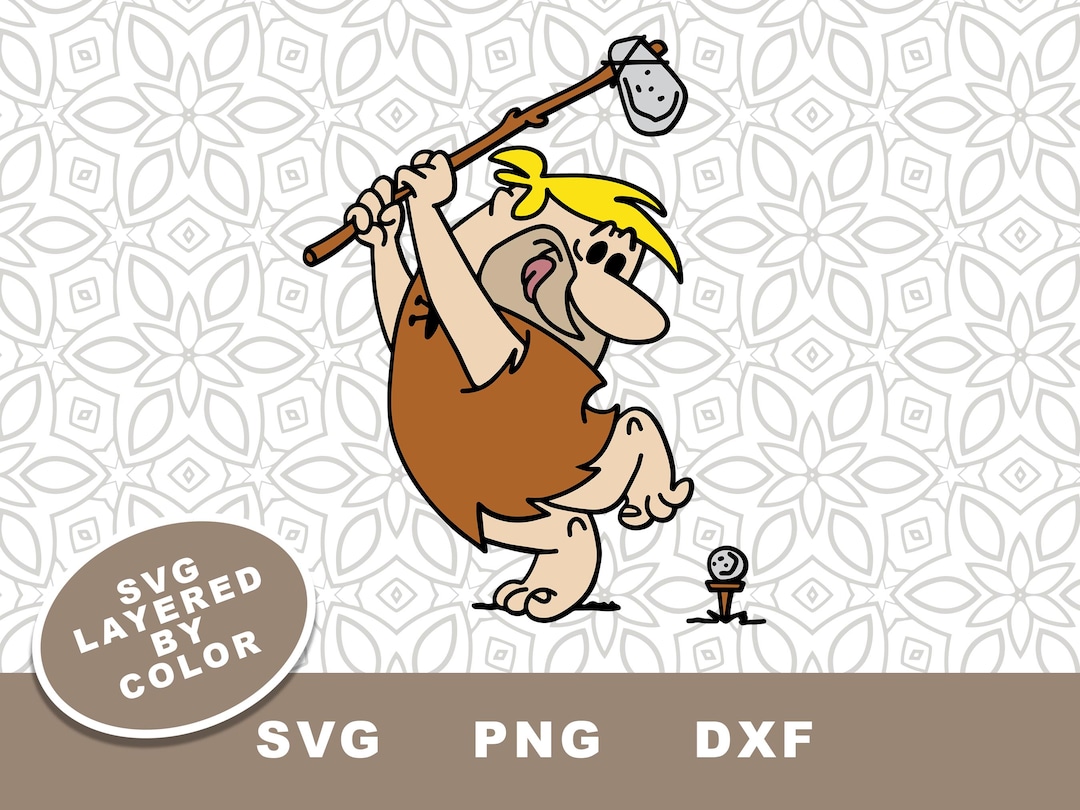 Barney Rubble Golfing SVG: Flintstones Clipart, PNG, DXF (digital ...