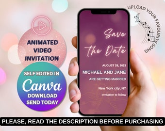 Save the Date Animated Video Invitation Editable Digital - Etsy