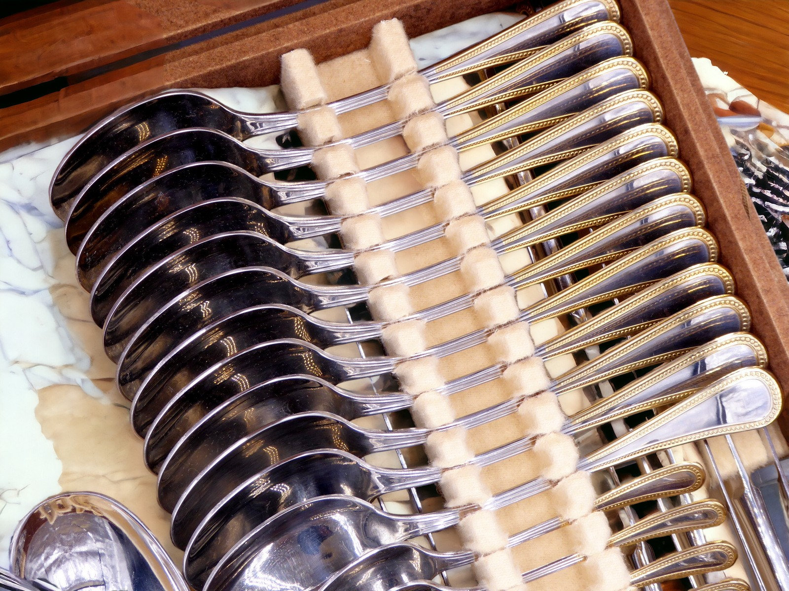 Cutlery Argenteria Reale GOTTINGHEN 75 PCS. 1960s Silver Plated & 24K ...