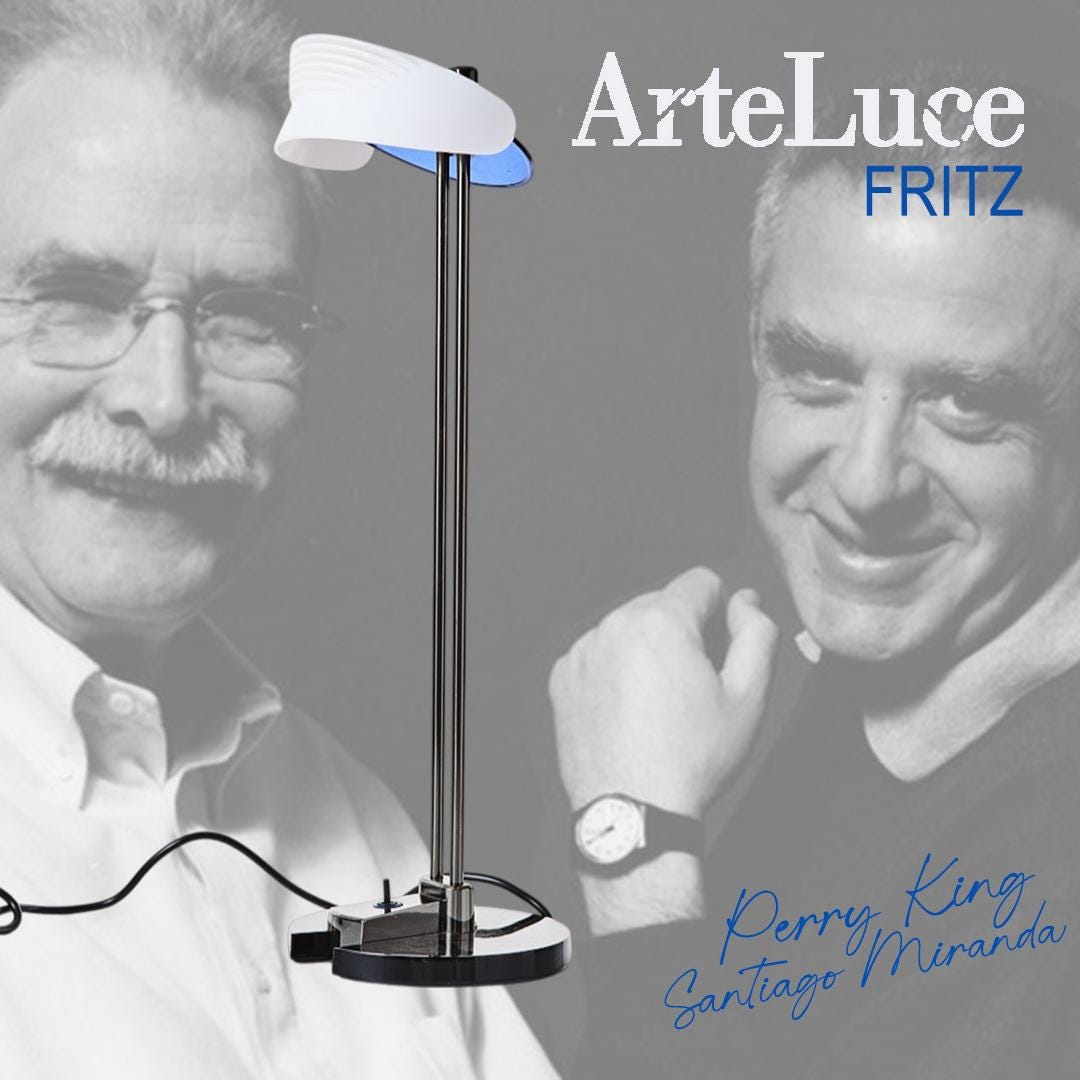 Arteluce Designer Perry King, Santiago Miranda Mod. fritz, First Model ...