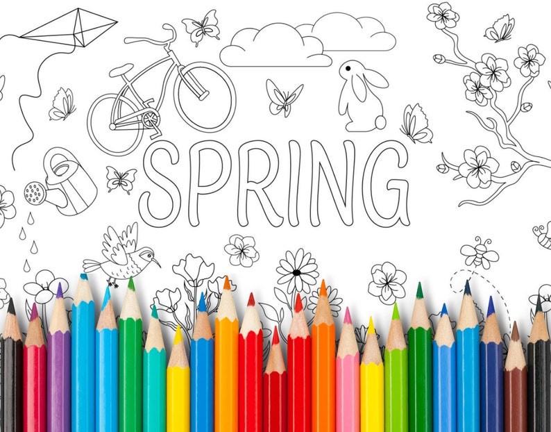 4 Seasons Coloring Pages Printable Sheets Spring, Summer, Autumn ...