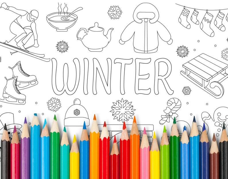 4 Seasons Coloring Pages Printable Sheets Spring, Summer, Autumn ...