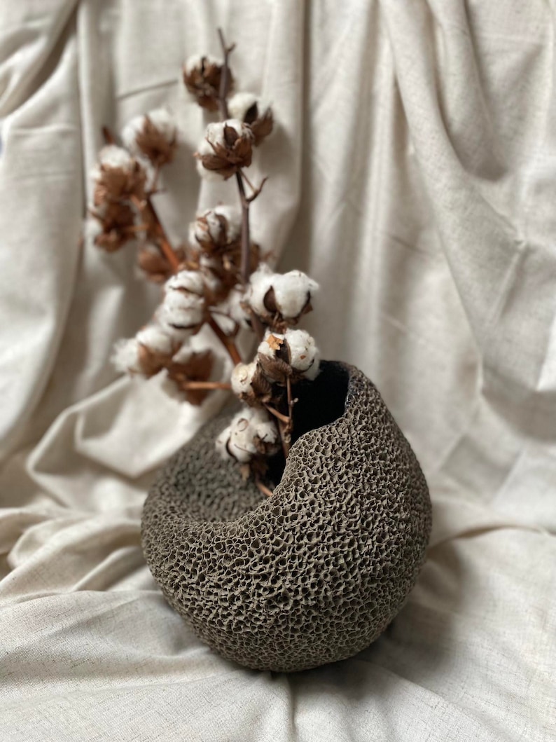 Structural Beige Vase Handmade Ceramic - Etsy