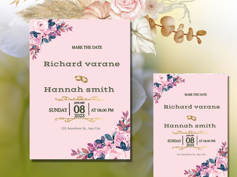 EDITABLE WEDDING INVITATION Wedding Invite Template Editable - Etsy