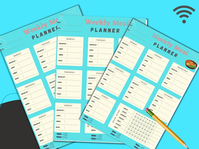WEEKLY MEAL PLANNER, Diet Journal, Meal Schedule, Reminder, Organizer ...
