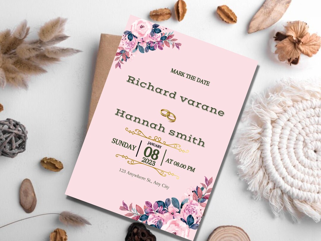 EDITABLE WEDDING INVITATION, Wedding Invite Template, Editable Template ...