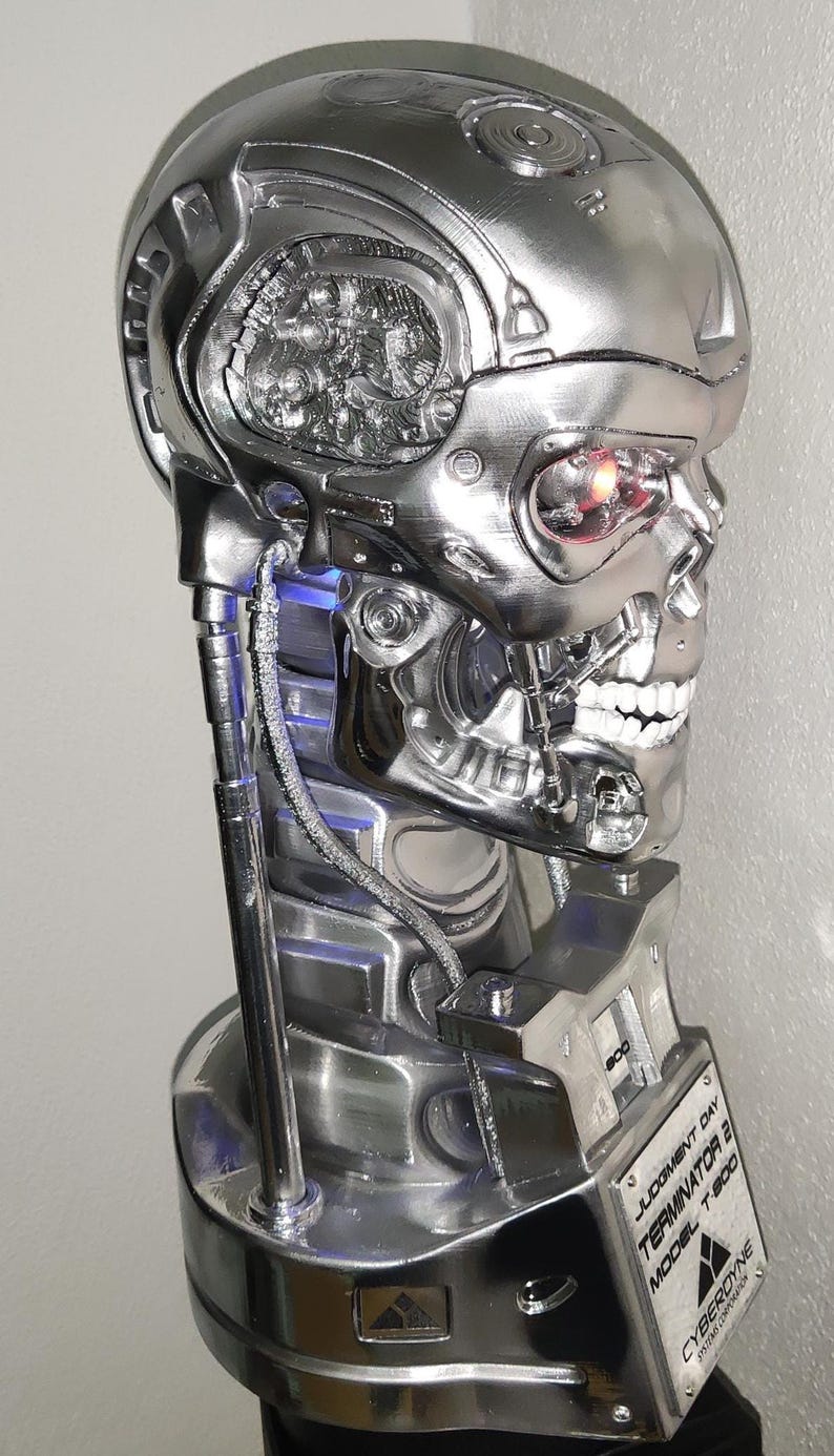 Terminator T-800 Head 1:1 Scale Bust Ver.2 Chrome - Etsy