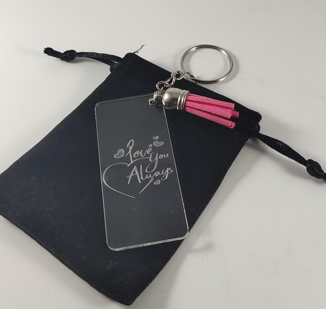 Acrylic Key Fob Clear With Engraving of Your Choice 30x70x2mm - Etsy