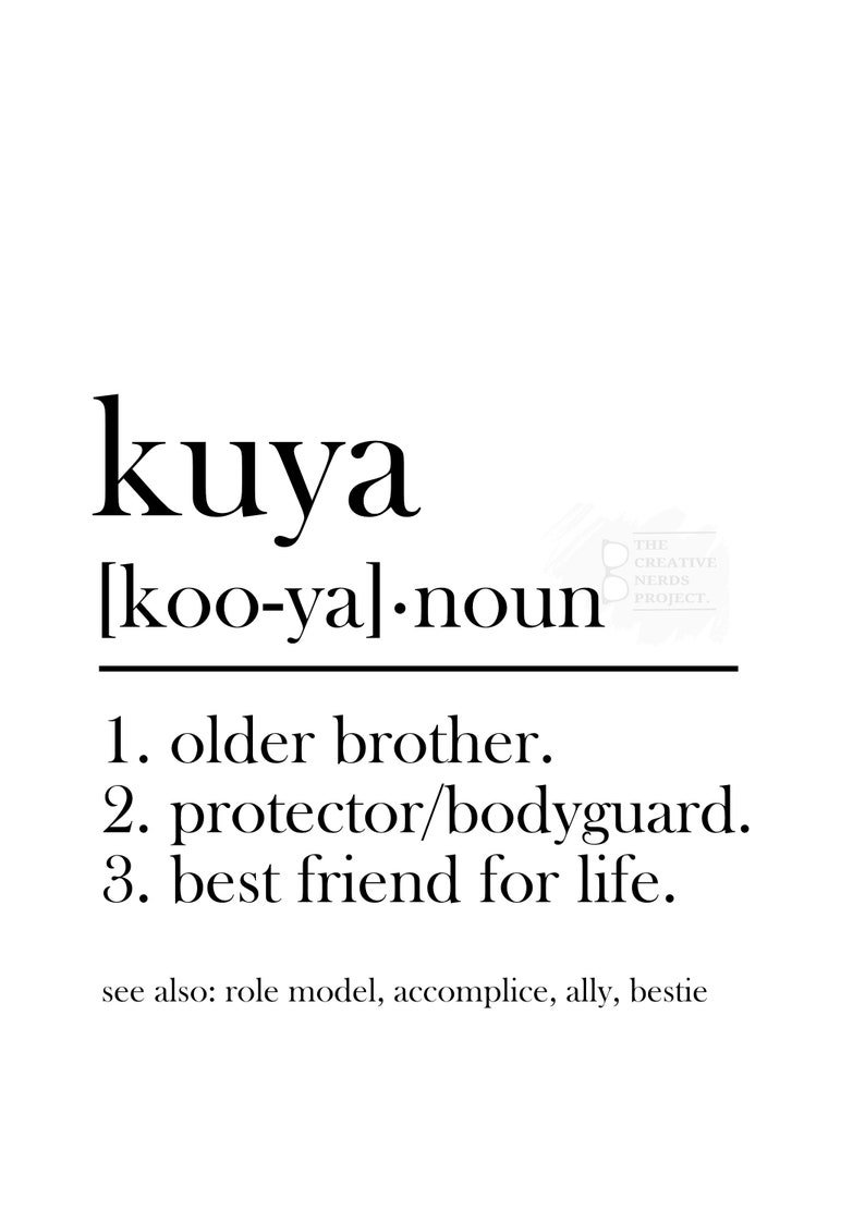 Kuya Filipino tagalog Older Brother Gift Printable Gift Etsy Australia