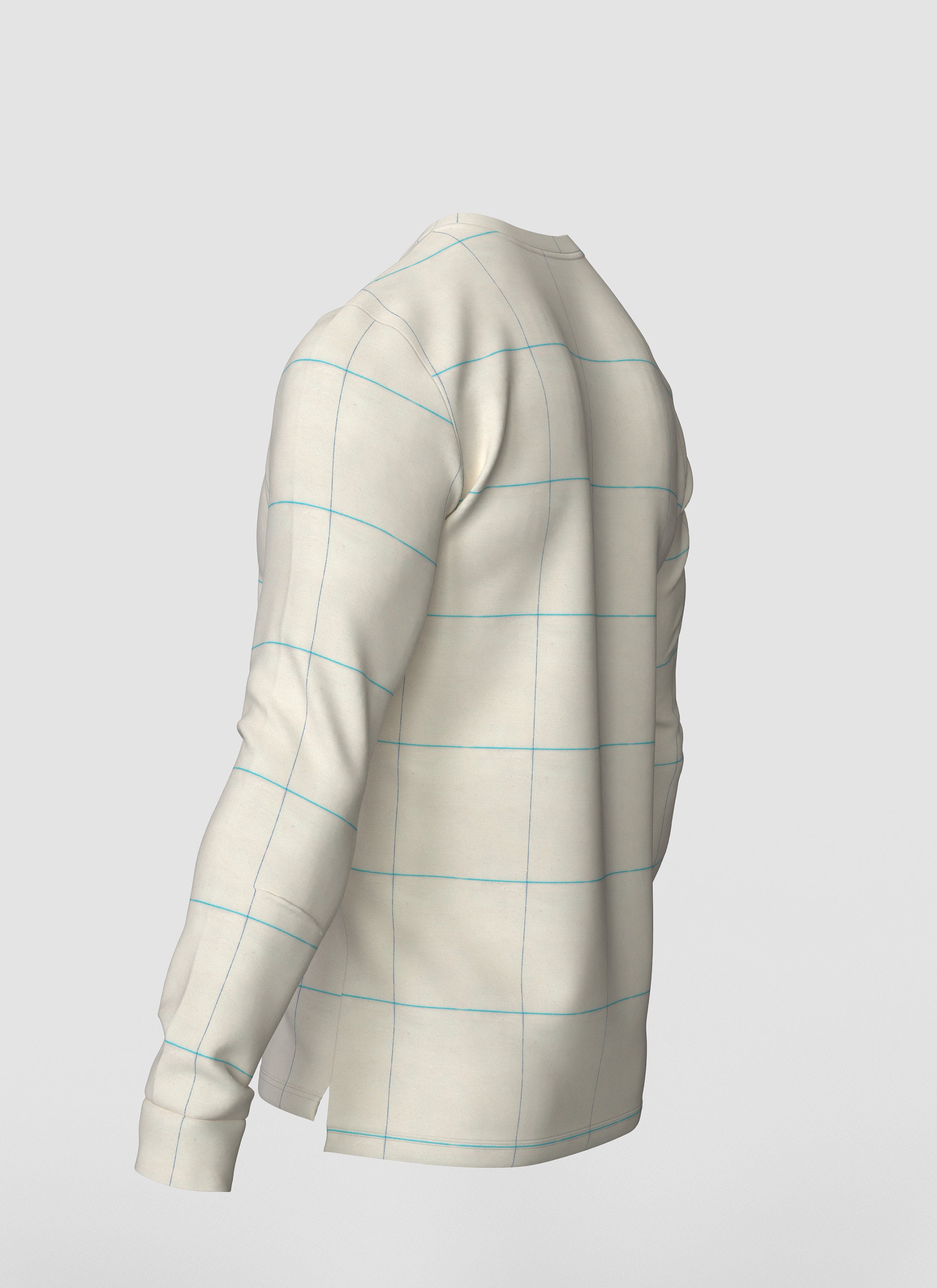 3D Digital Garment Long Sleeve Set-in T-shirt .zprj File Compatible ...