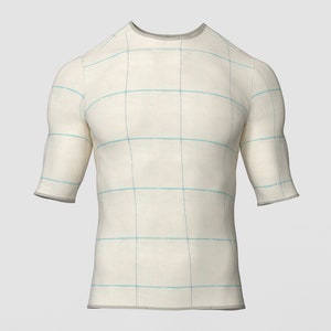 3D Digital Garment Compression Mid Sleeve T-shirt .zprj File Compatible ...