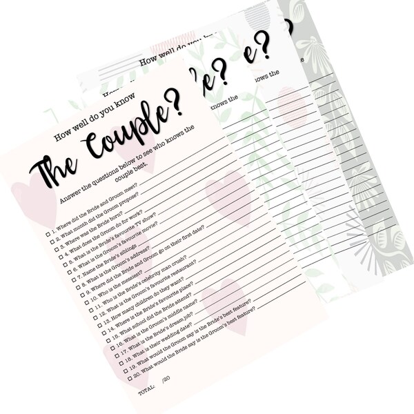 Engagement Party Games Who Knows the Best - Etsy