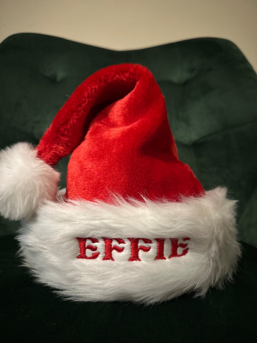 Personalised Embroidered Name on Santa Hat Christmas Hat Adult Kids ...
