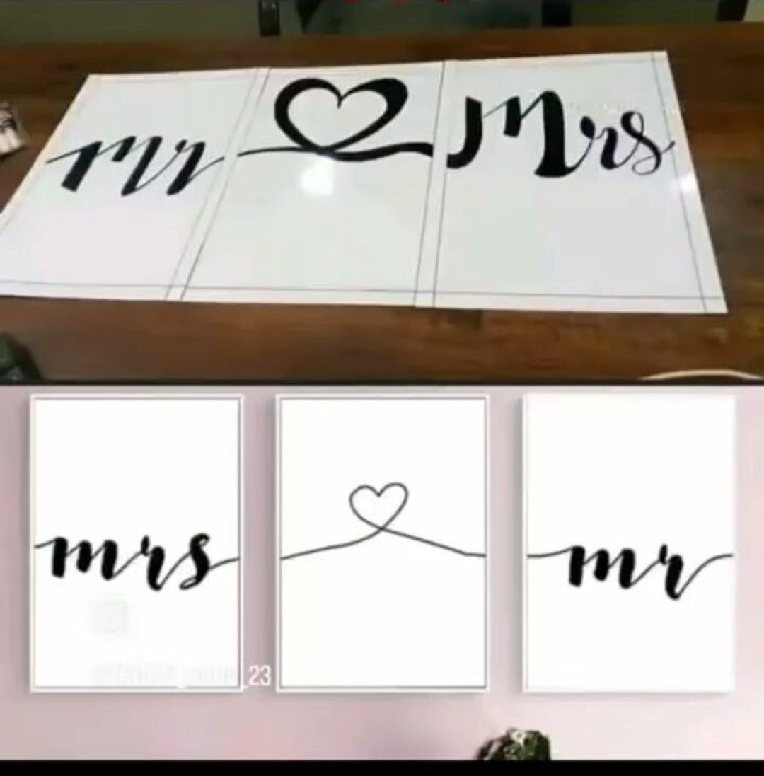 Hand Made Couple Painting.mr and Mrs. Wallpaper - Etsy