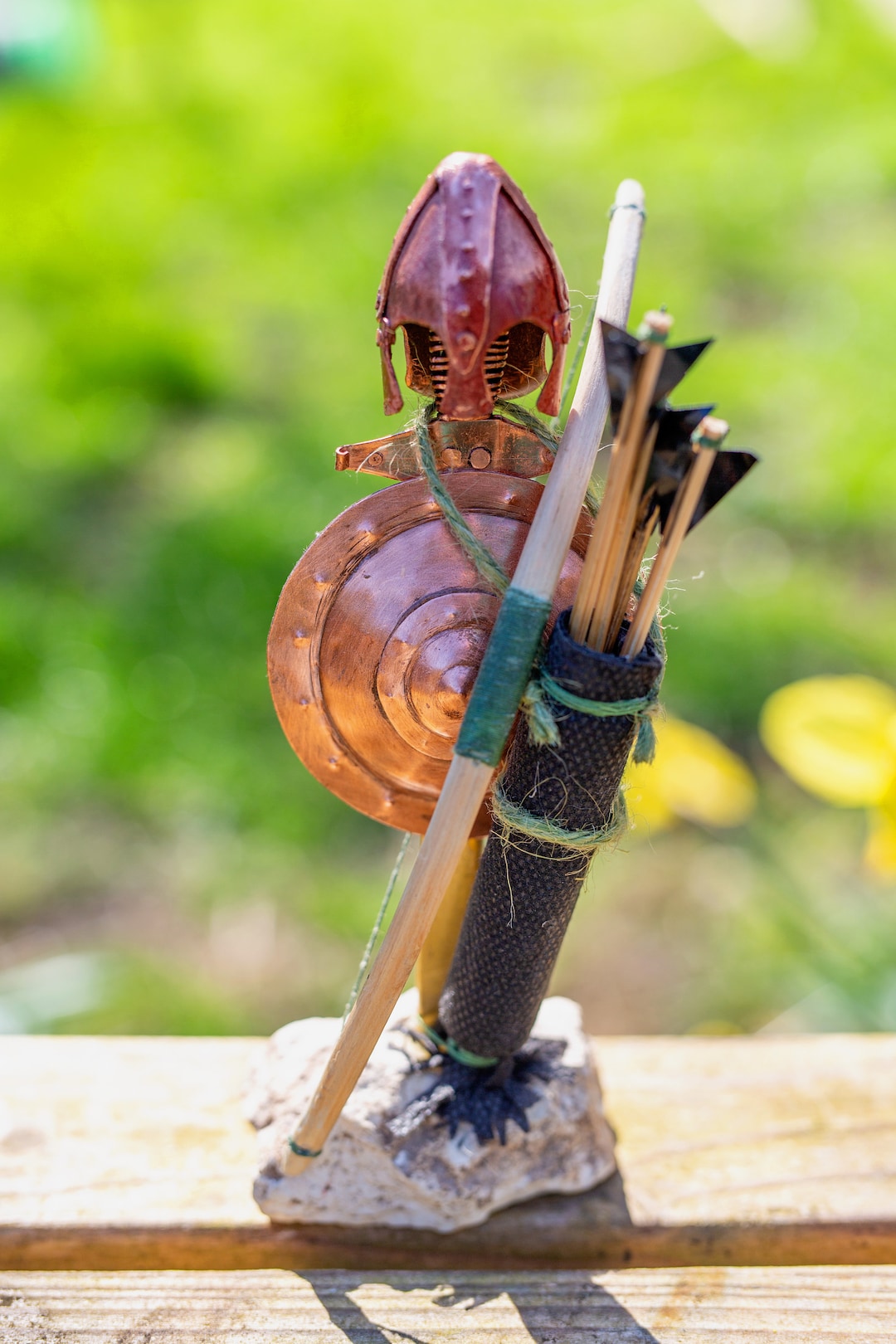 Sword in the Stone With Helmet, Shield, and Bow and Arrow - Etsy