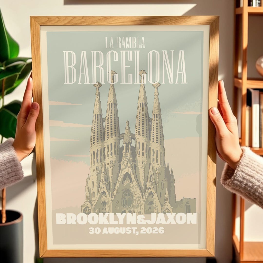 Custom Barcelona Wall Hanging Home Décor Barcelona Gift, Spain Art ...