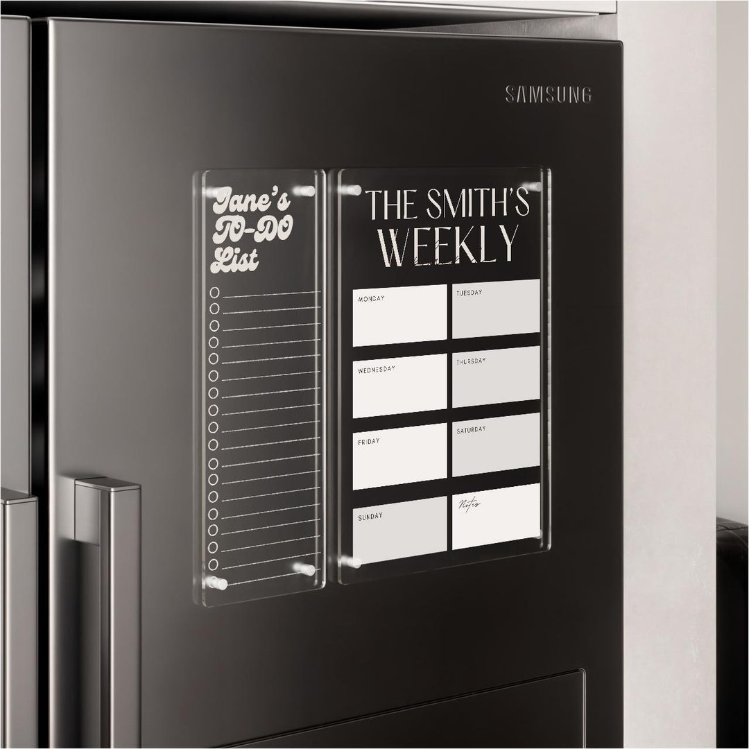 Custom Weekly Meal Planner on Acrylic for Fridge - to Do List Template ...
