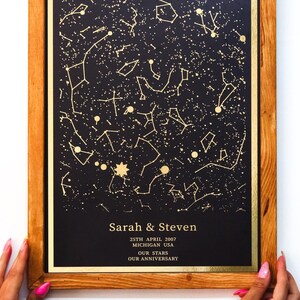 Custom Star Map Art Print - Personalized Night Sky Constellation ...