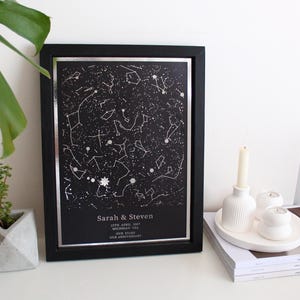 Custom Star Map Art Print - Personalized Night Sky Constellation ...