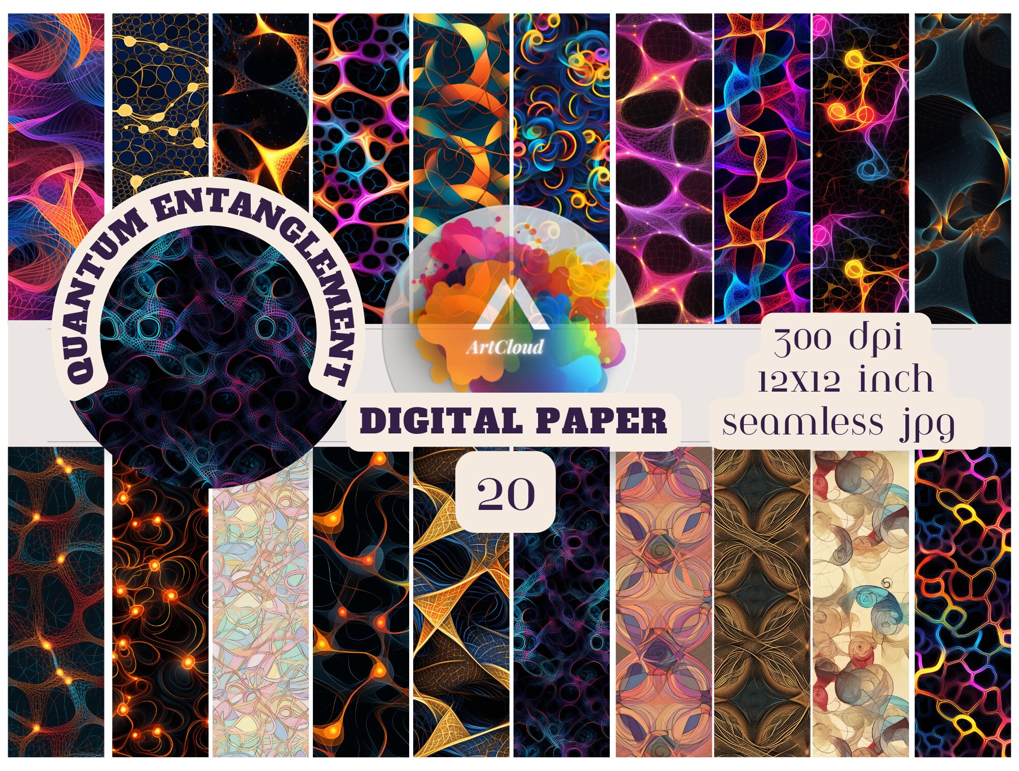 Quantum Entanglement Digital Paper, SEAMLESS Pattern - Etsy