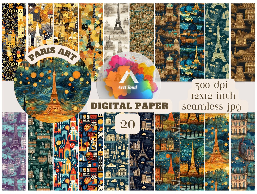 Paris Art Digital Paper, SEAMLESS Pattern - Etsy