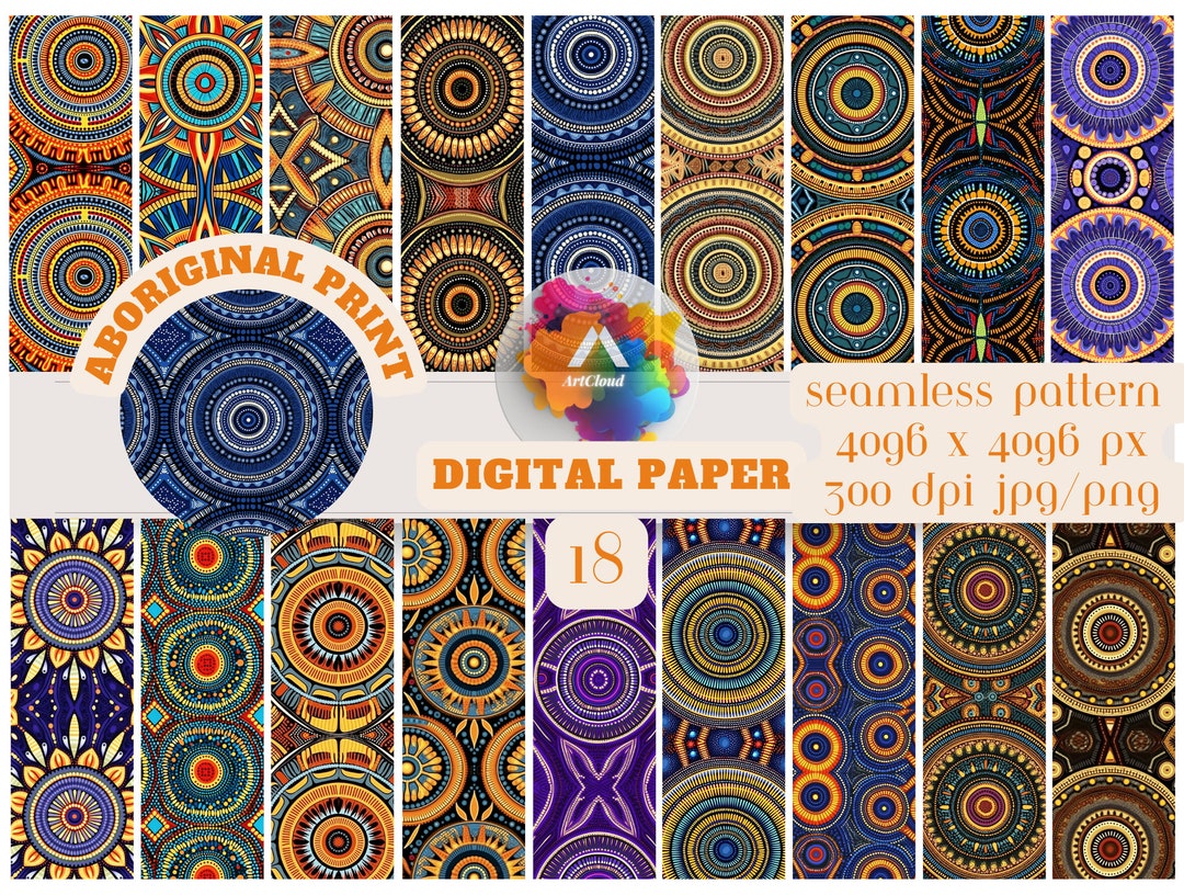 ABORIGINAL PRINT Digital Paper, SEAMLESS Pattern, Digital Paper, Tribal ...