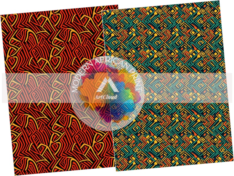 MODERN AFRICAN Print Digital Paper, SEAMLESS Pattern - Etsy