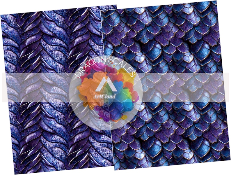 Dragon Scales SEAMLESS Digital Paper, Printable Pattern, Fantasy ...