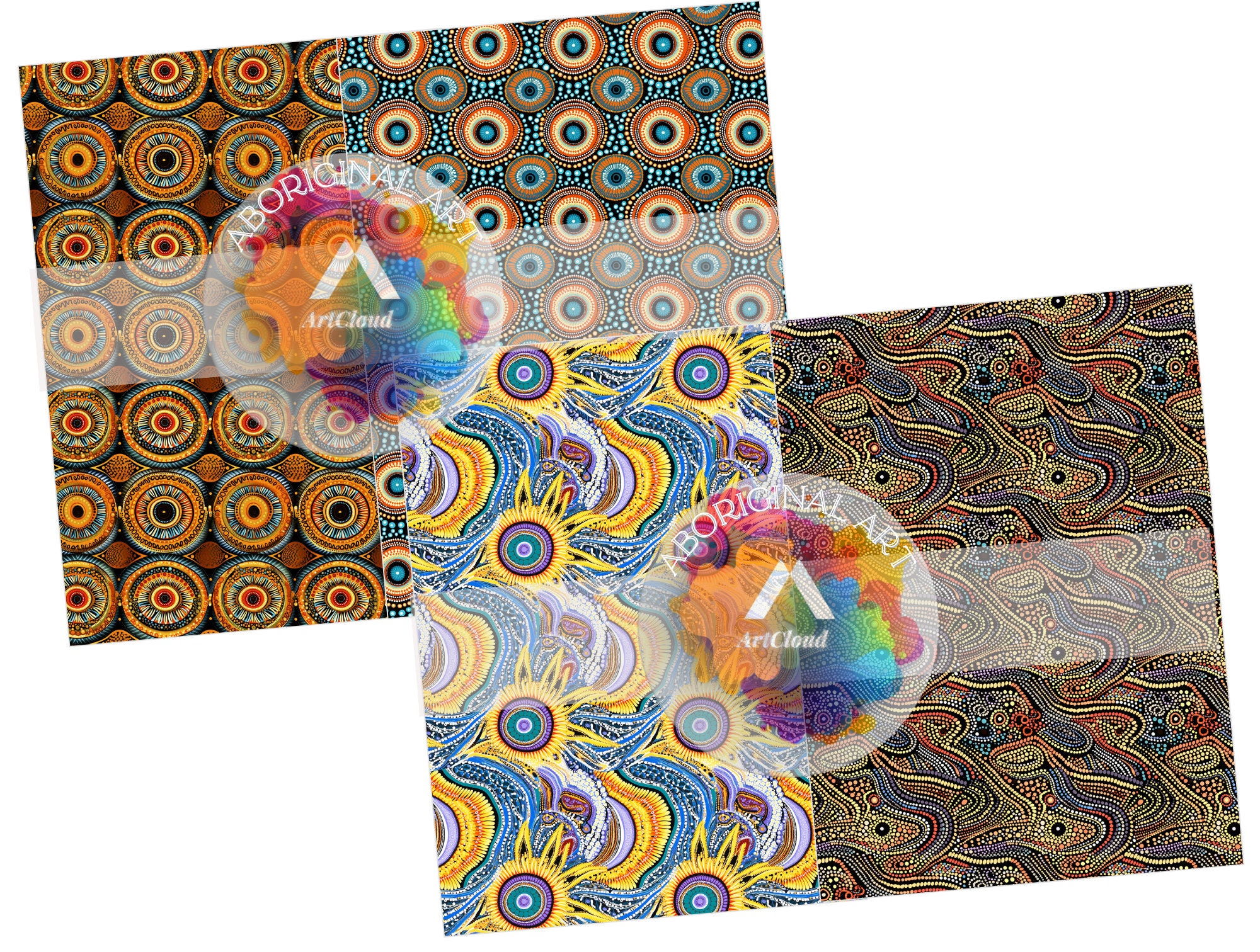 Aboriginal Art Digital Paper, SEAMLESS Pattern, Digital Paper, Tribal ...