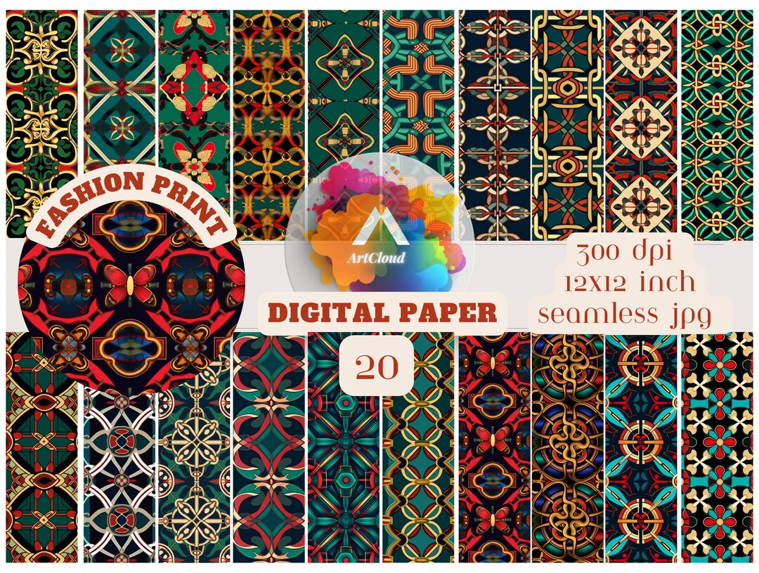 Fashion Print Digital Paper, SEAMLESS Pattern - Etsy