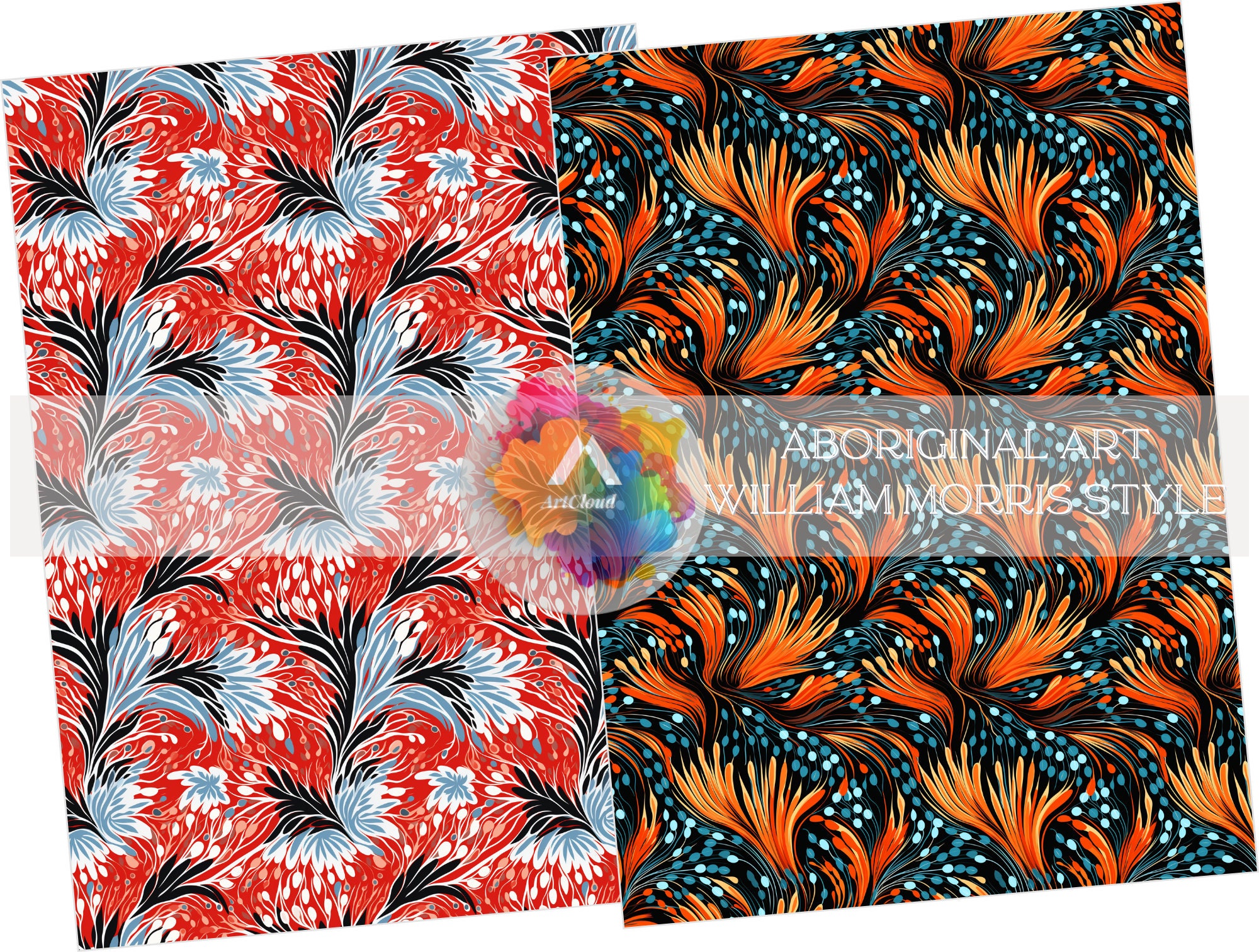 Aboriginal Art William Morris Style, Seamless Pattern, Boho Chic Home ...