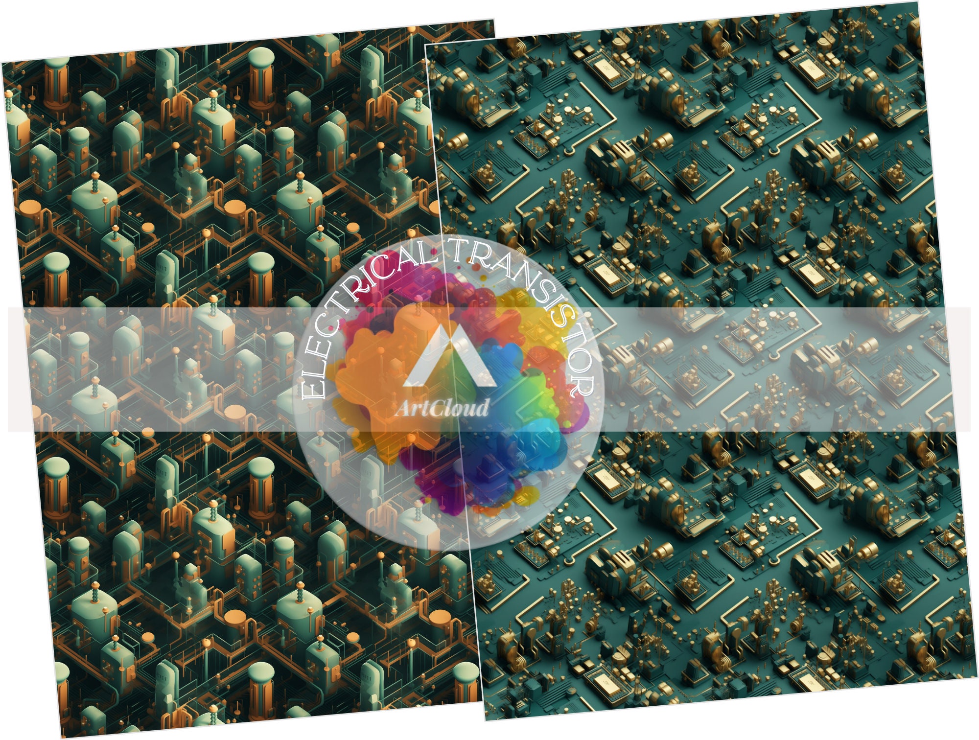 Electrical Transistor Digital Paper, SEAMLESS Pattern - Etsy