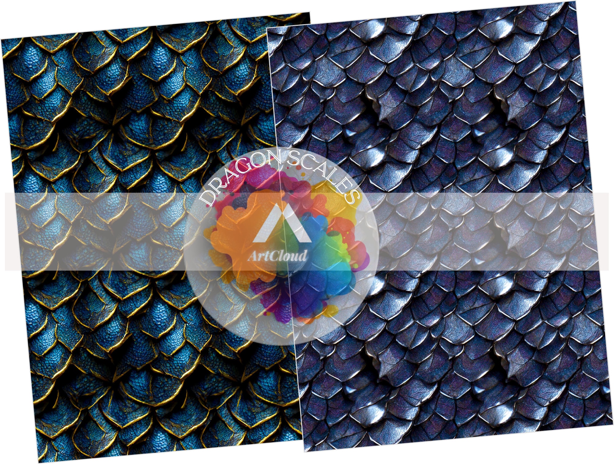 Dragon Scales SEAMLESS Digital Paper, Printable Pattern, Fantasy ...