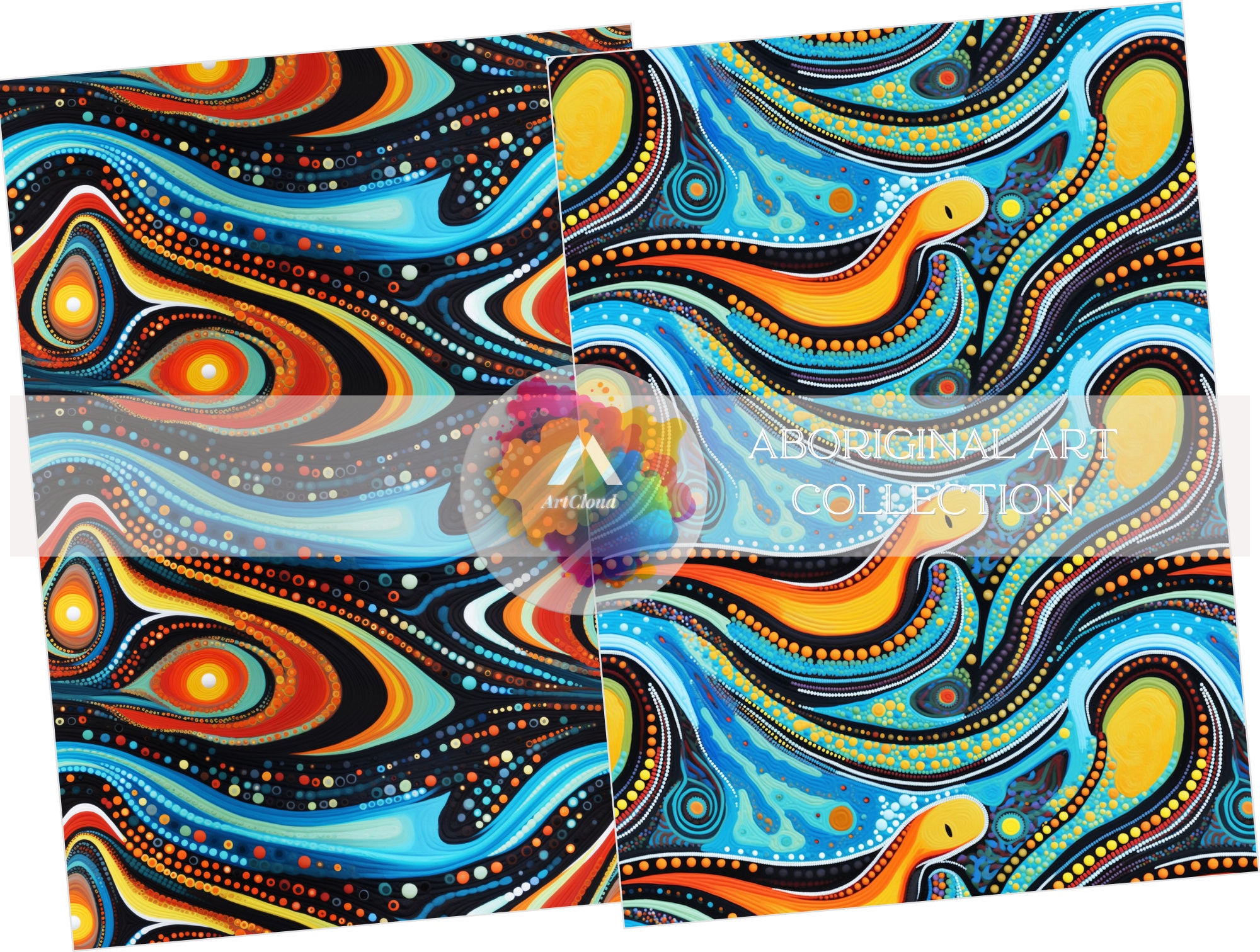 Aboriginal Art Collection, Seamless Pattern, Digital Paper, Native ...